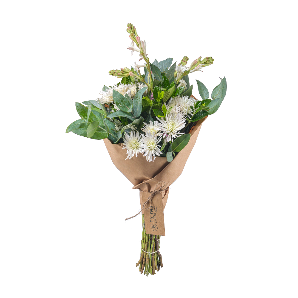 Ramo Estilo Moderno De Spider Blanca Y Eucalipto | Flores Para Tu Casa ...